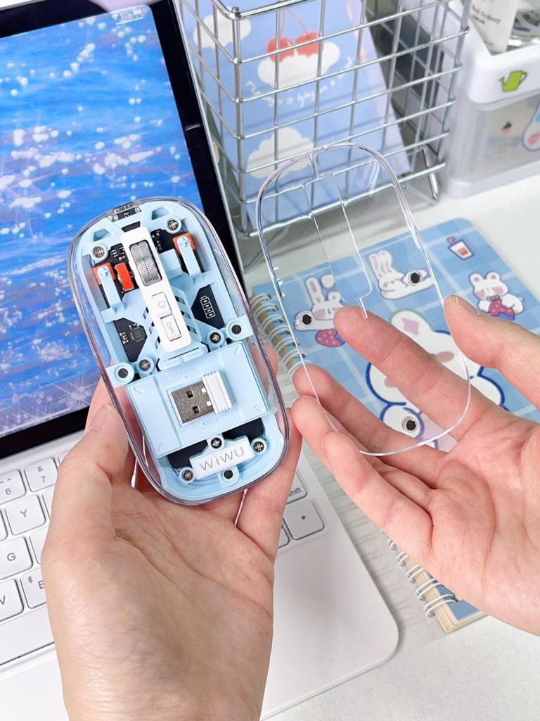 WiWU Transparent Crystal Magnetic Wireless Mouse with RGB - GimmickBD